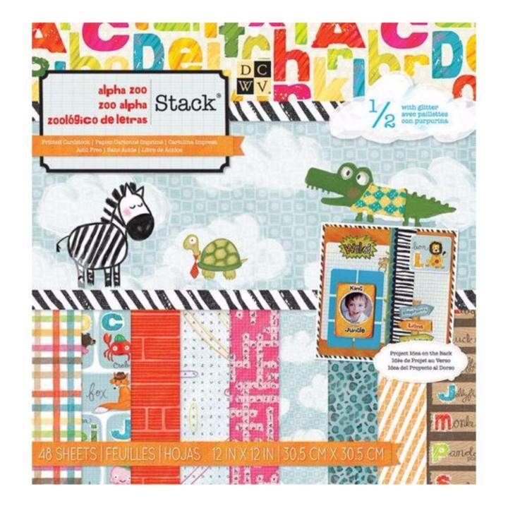DCWV 12x12 Paper Stack - Alpha Zoo ( FREE 1 PC 1X12 DIE-CUT PAPER ...