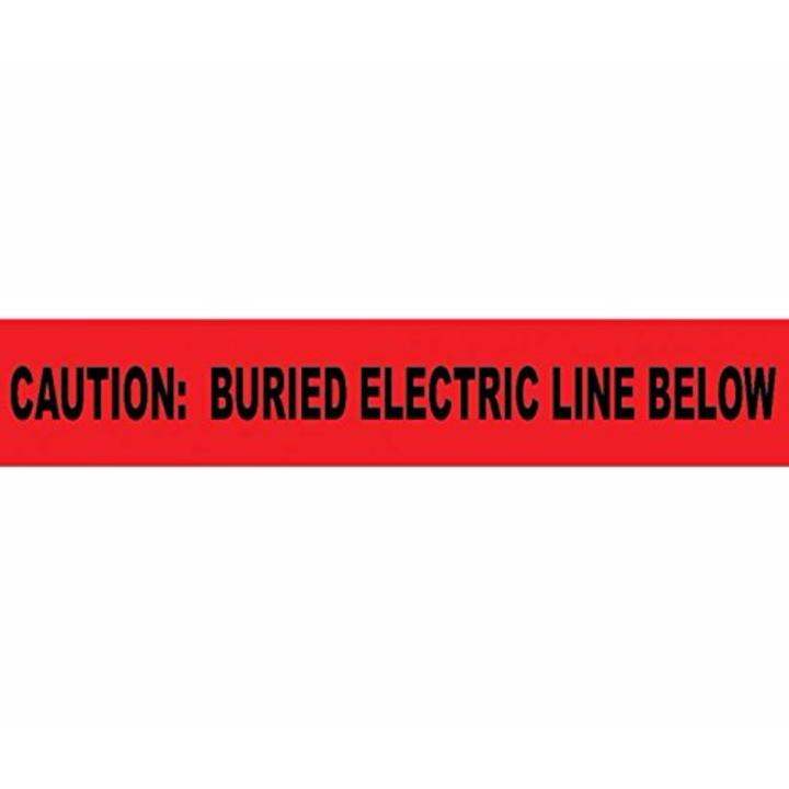 3" x 1000ft. 4-MIL Non-Detectable Underground Warning Tape Caution Buried Electric Line Below ...