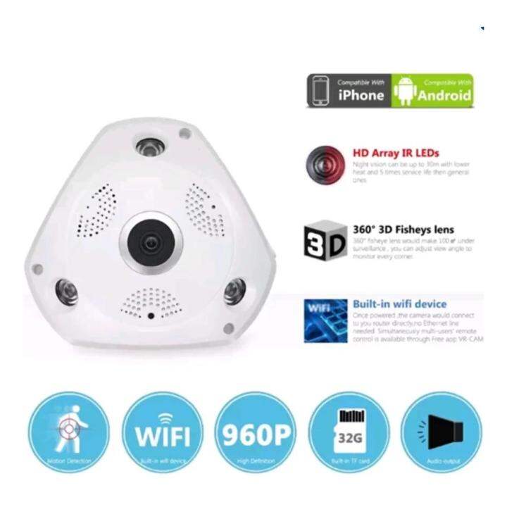 VR IP CAM 3D Stand Alone CCTV 360 Degrees Panoramic View Camera Micro ...