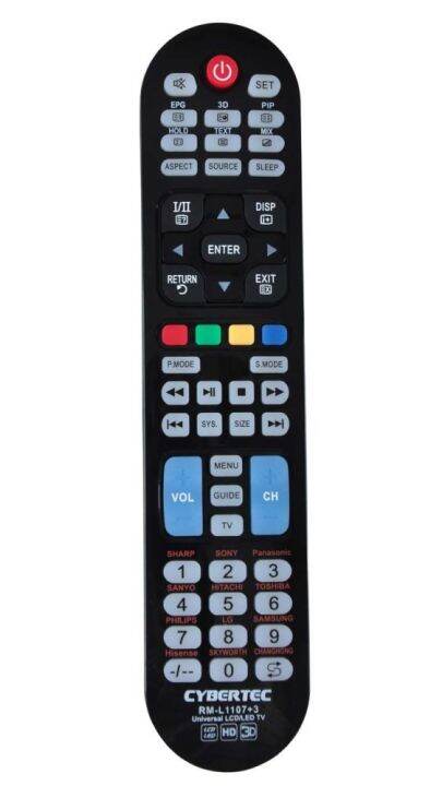 Cybertec RML1107+3 Universal TV Remote Control (Black) TV Plus or ...
