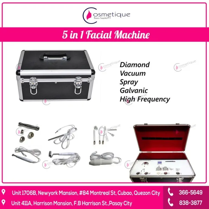 Home or Clinic Use Galvanic Facial Machine 5-in-1 with High Frequency ...