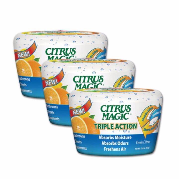 Citrus Magic Triple Action Moisture and Odor Absorber Fresh Citrus 3 ...