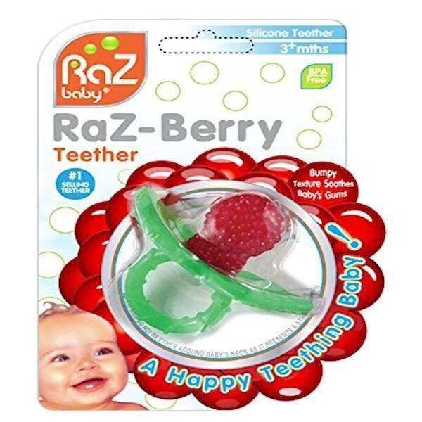 Razbaby Raz-Berry Silicone Teether / Multi-Texture Design / Hands Free ...