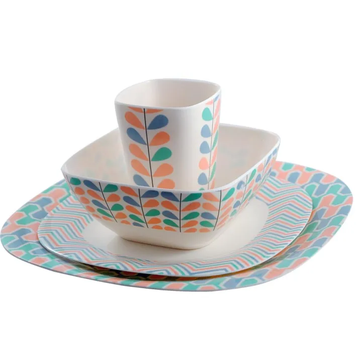 Slique 16pc Square Dinnerware Set (Blue) | Lazada PH