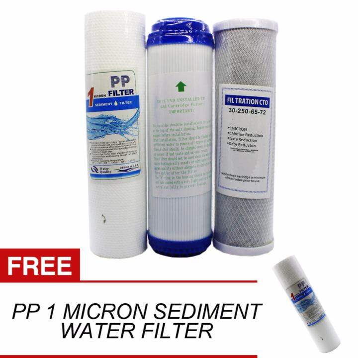KFLOW Alkaline Water Purifier Filter Kit (Stage 1-3) with 1 Micron ...