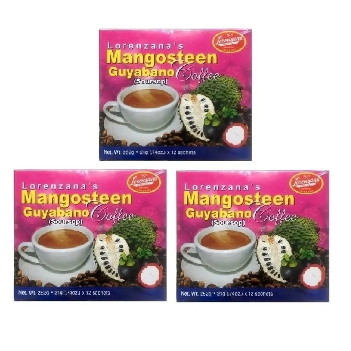 Lorenzana's Mangosteen Guyabano Healthy Coffee Sachet 21g Box of 12 Set ...