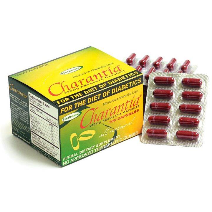 Charantia Ampalaya Food Supplement 500mg Capsules Box of 100 | Lazada PH