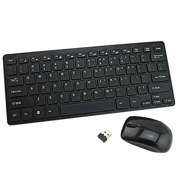 Ultra Slim Silent Wireless 2.4GHz Mini Keyboard and Mouse Set with USB ...