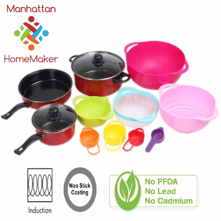 Manhattan Homemaker Kitchen Essential 13-Piece Set Non Stick Cookware ...