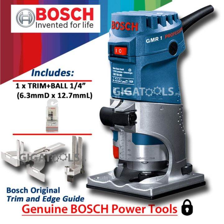 Bosch GMR 1 Professional Palm Router / Trimmer (550W) with Bosch 1/4 ...
