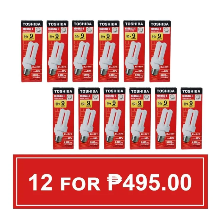 TOSHIBA NEOBALL-E WARM WHITE 3U - 9 WATTS | Lazada PH