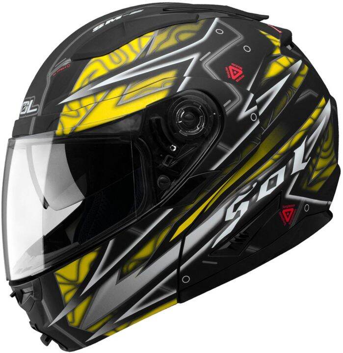 SOL Modular SM-2 HyperSpace Motorcycle Helmet (Black/Yellow) | Lazada PH