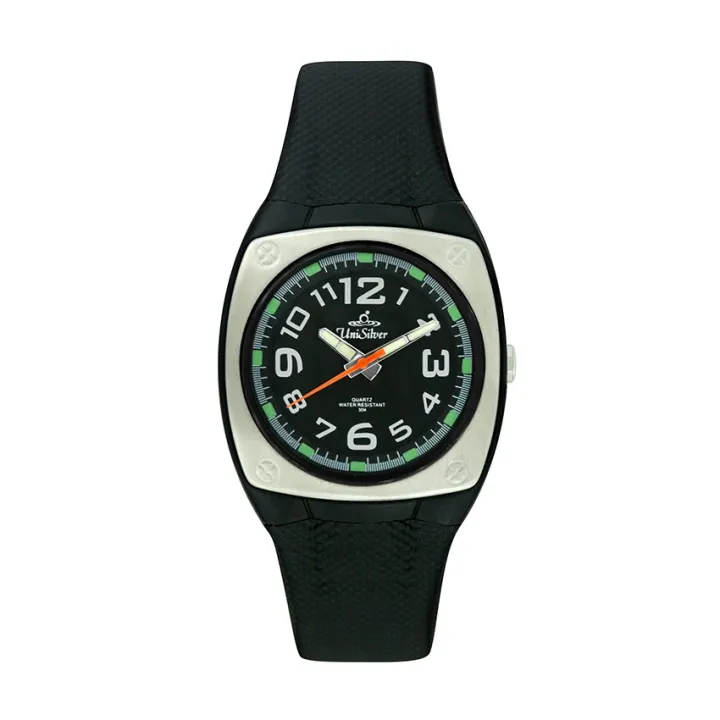 UniSilver TIME Women's Black / Black Analog Rubber Watch KW409-2111 ...