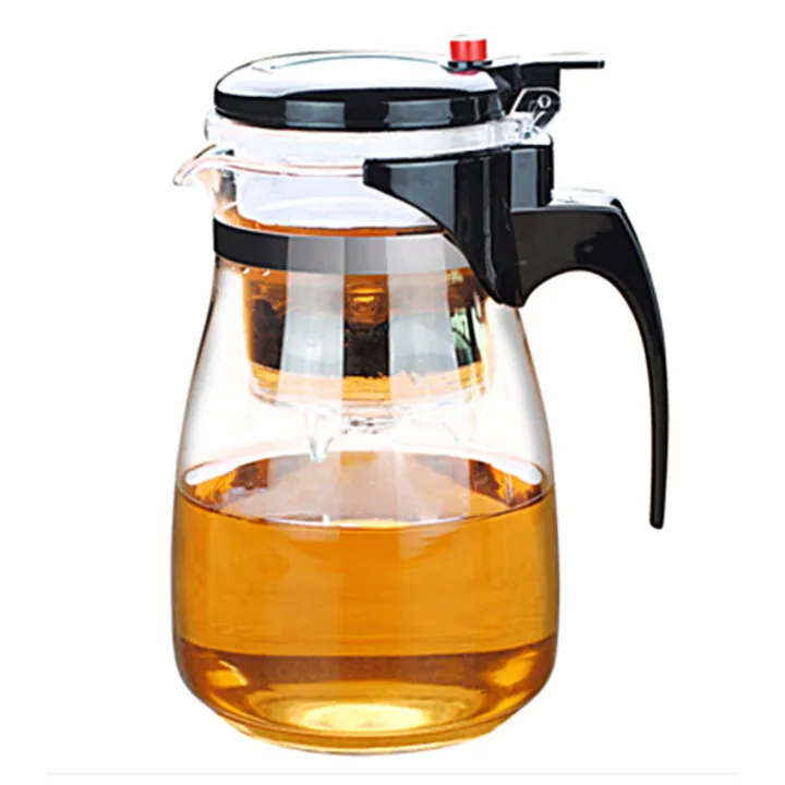 Heisou Washable Elegant Glass Teapot With Separate Steeping Cup - Black ...