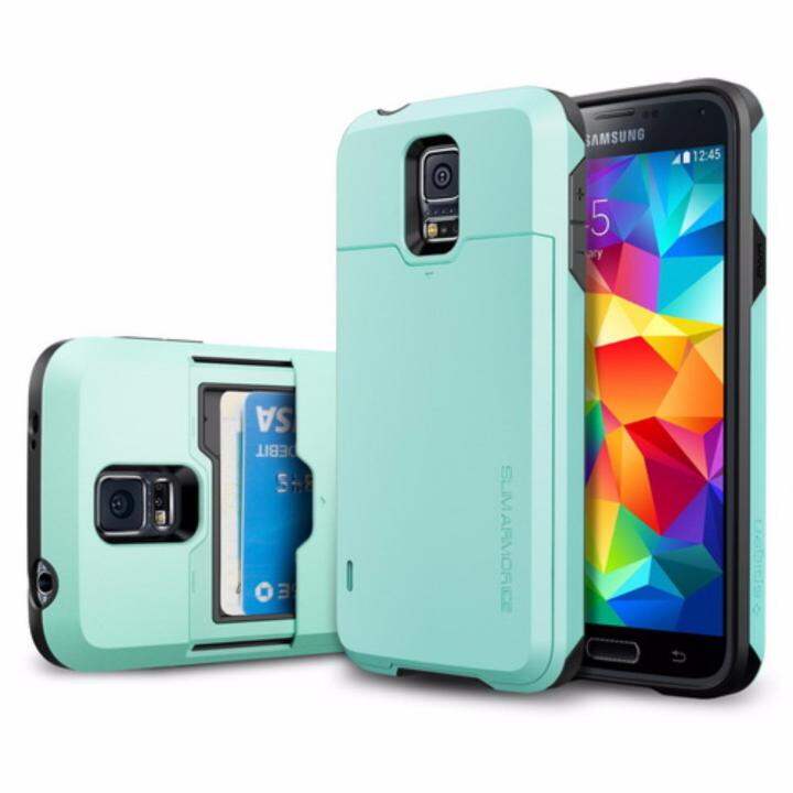 Spigen Galaxy S5 Case Slim Armor CS Card Slider Mint | Lazada PH