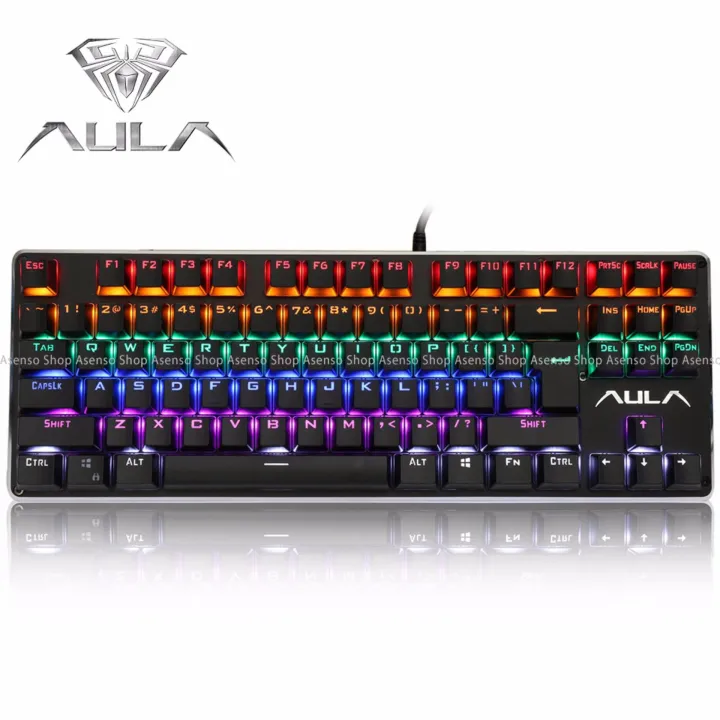 AULA F2012 Wired Mechanical Gaming Keyboard with Professional Blue Axis ...