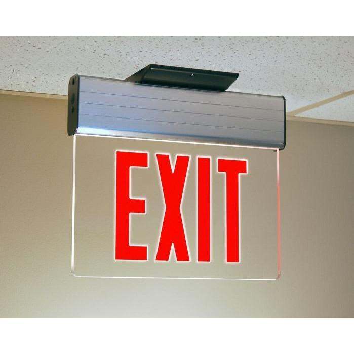 Simkar Selb2ra Edgelit Led Exit Sign Lighting Fixture Red Heavy Duty 220v Jg Superstore