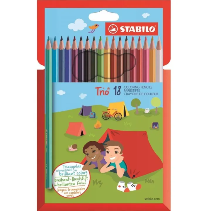 STABILO Trio Triangular Colored Pencil Set 18's | Lazada PH