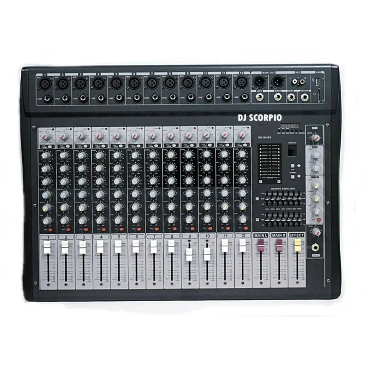 DJ SCORPIO SM12 USB/BLUETOOTH 12 CHANNEL ULTRA SLIM MIXER | Lazada PH