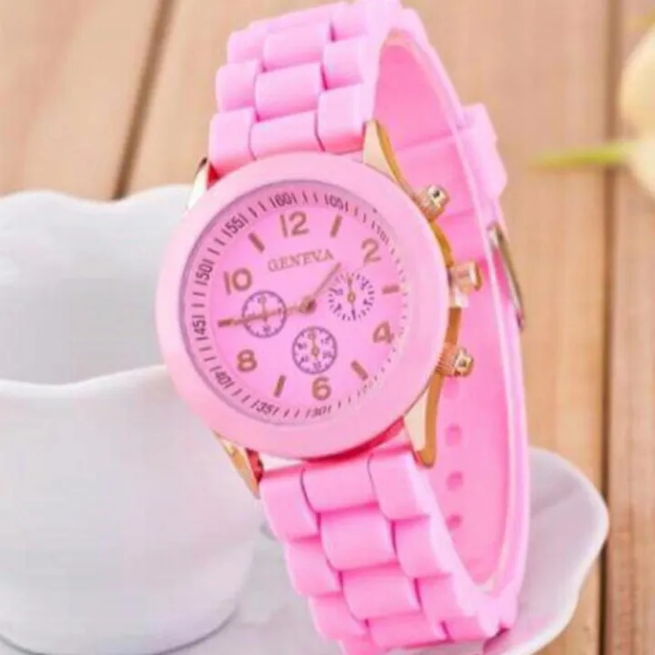 Geneva Chrono Silicone Strap Watch - Pink | Lazada PH
