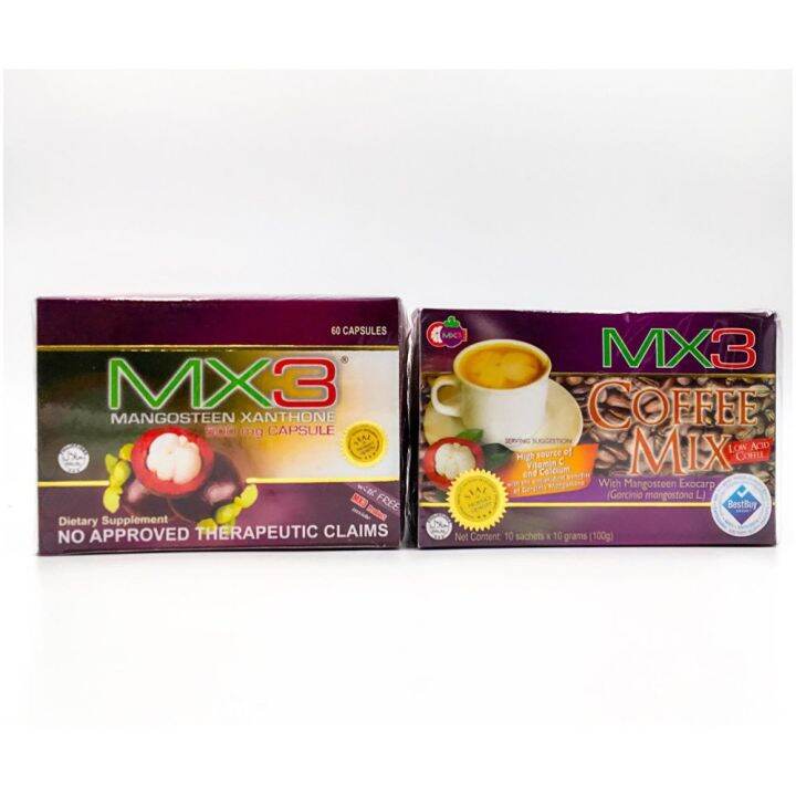 Mx3 mangosteen xanthone set of 500mg capsules and coffee mix | Lazada PH