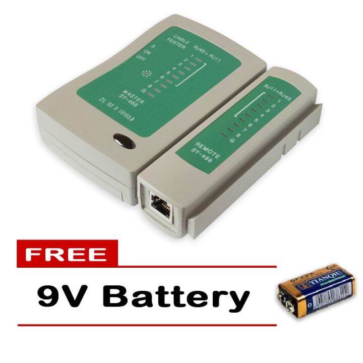Network Cable Tester for Cat5 Cat5e Cat6 RJ45 RJ11 LAN with Free 9V ...