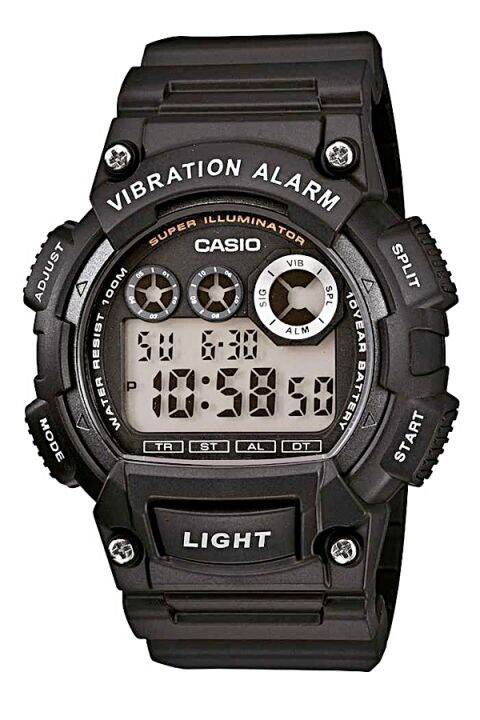 Casio Illuminator Dual-Time นาฬิกาข้อมือสปอร์ต สายเรซิน รุ่น W-735H-1AV ...