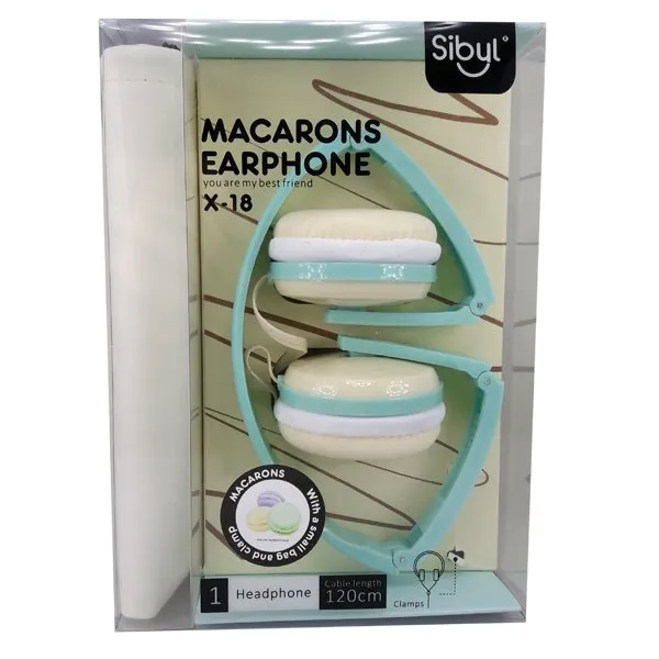 SIBYL หูฟังมาการอง MACARONS EARPHONE รุ่น X-18 (สีฟ้า) | Lazada.co.th