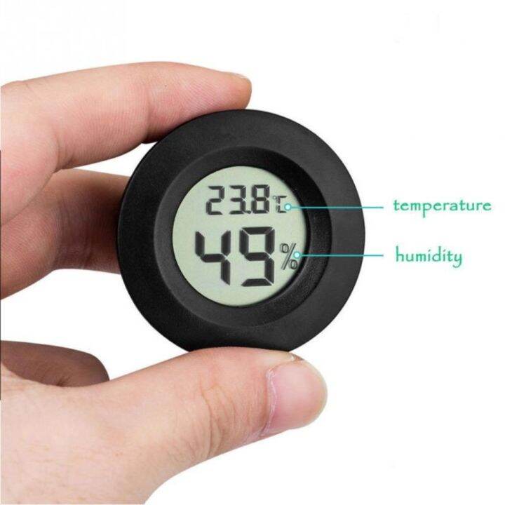 Mini Indoor Hygrometer Humidity Tester Round Temperature Meter (ดำ กลม ...