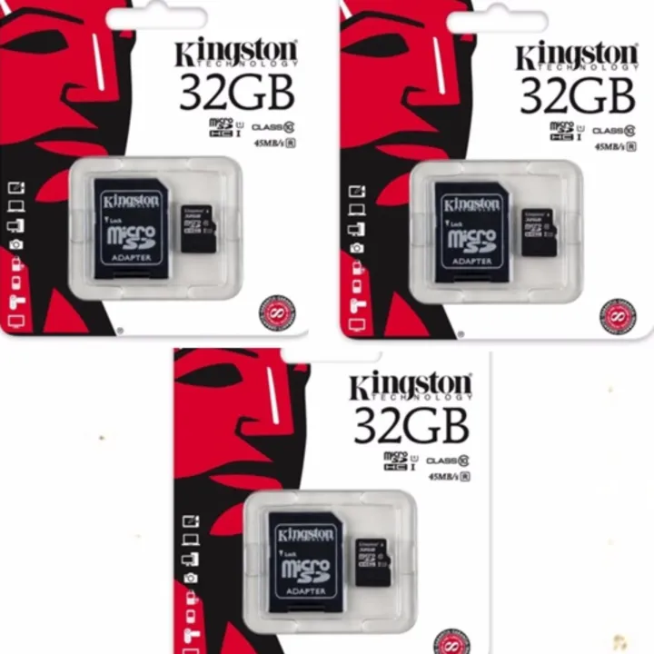 Kingston เมมโมรี่การ์ด 32 GB Micro SD Card Class 10 32 GB With Adapter (แพ๊ค 3 ชิ้น) | Lazada.co.th
