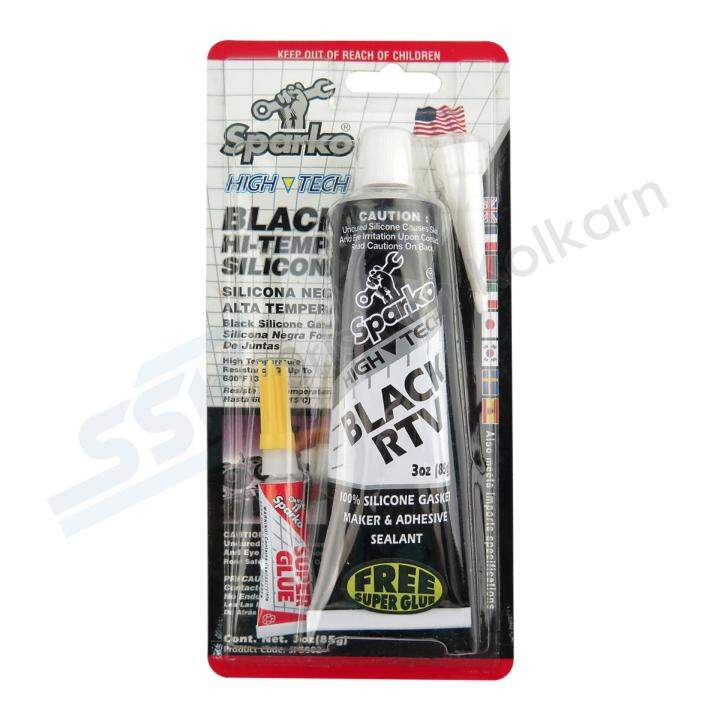 Sparko กาวดำ BLACK HI-TEMP SILICONE 85 กรัม | Lazada.co.th