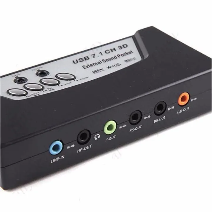 USB Sound box Adapter 7.1 Audio 8-Channel with Double Microphone Ports ...