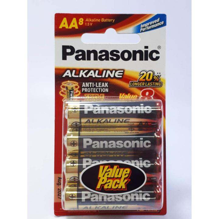 Panasonic Alkaline AA แพ็ค 8 ก้อน จำนวน 6 แพ็ค (48 ก้อน) | Lazada.co.th