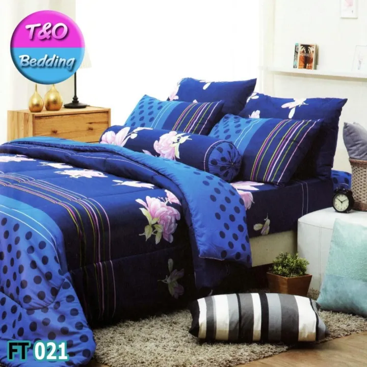 💎TeeBed💎 Fountain ชุดผ้าปู + ผ้านวม ฟาวเทน พิมพ์ลาย - FT021 | Lazada.co.th