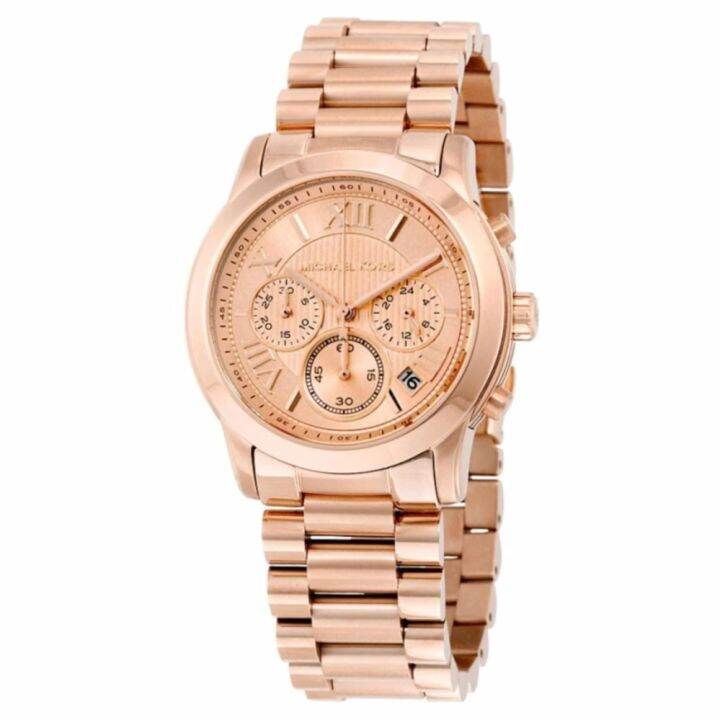 Michael Kors Cooper Chronograph Rose Gold-Tone Stainless Steel Ladies ...