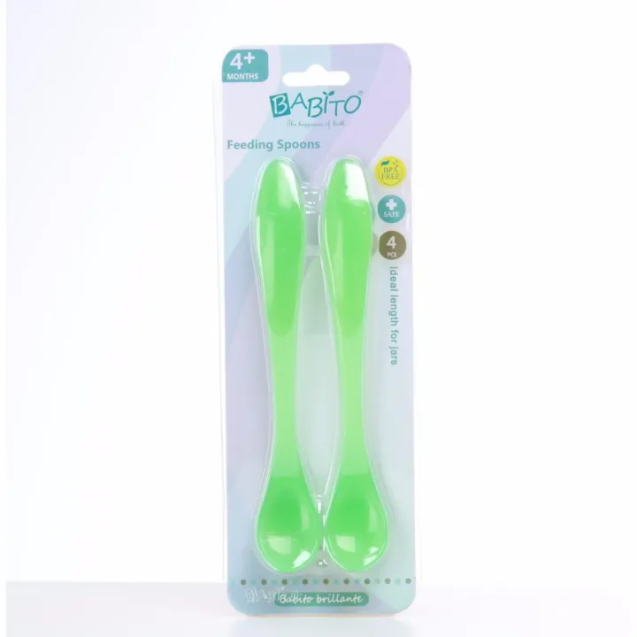 Babito ช้อนป้อนอาหารสำหรับเด็ก (ชนิดด้ามยาว) แพ็ค 4 ชิ้น | Lazada.co.th