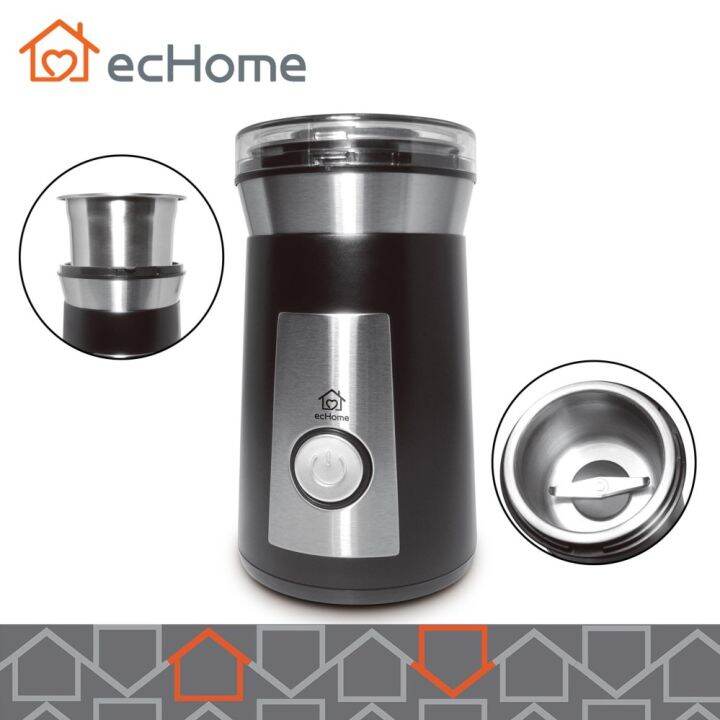 EcHome เครื่องบดกาแฟไฟฟ้า Bean NUT Spice เครื่องปั่นสีดำ LATTE 200 วัตต์ - INTL CGRS200C ...