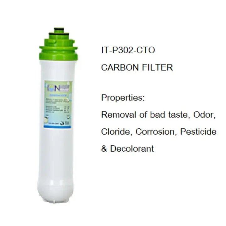 IONTECH ไส้กรองแอคติเวทเต็ดคำร์บอนด์สำหรับเครื่องทำน้ำอัลคาไลน์ IT-P302-CTO | Lazada.co.th