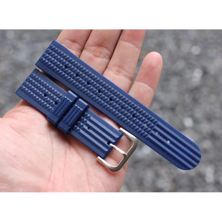 สายนาฬิกา สายยาง สายยางนาฬิกา Blue Waffle Strap 22mm | Lazada.co.th