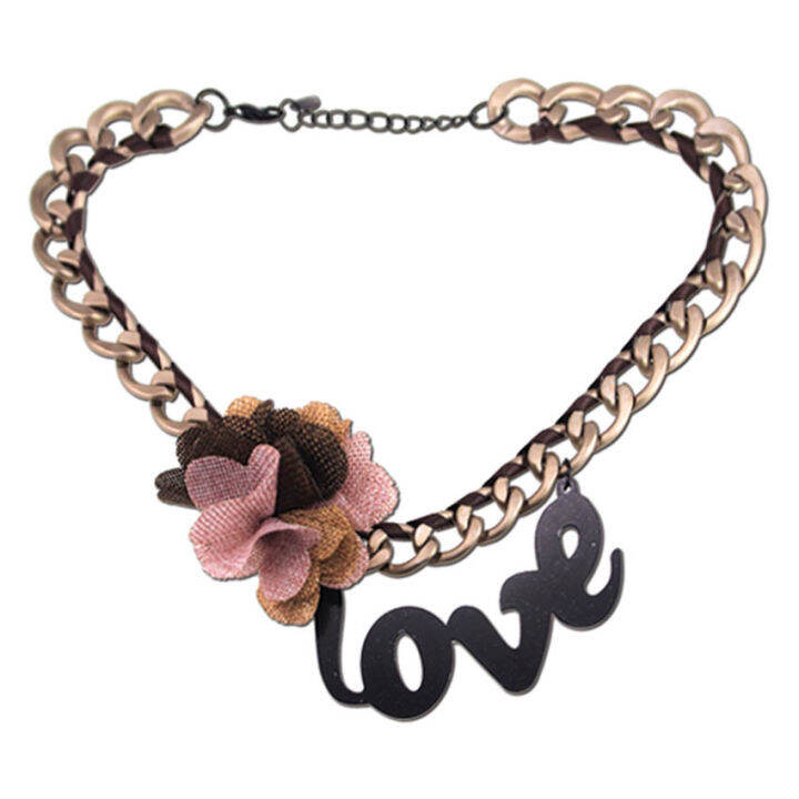 Achute สร้อยแฟชั่นประดับดอกกุหลาบ ลาย love | Lazada.co.th