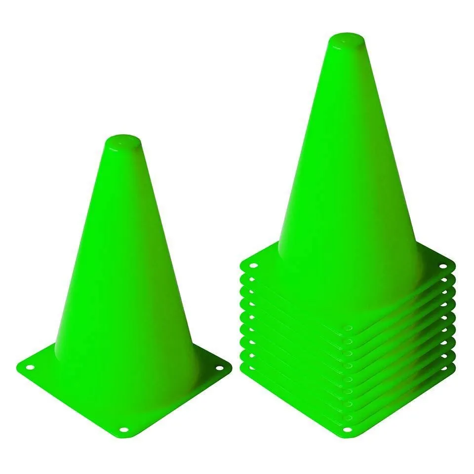 （Z613） Sport Training Cone 20 cm. Set 10 pcs. - Green As the Picture ...