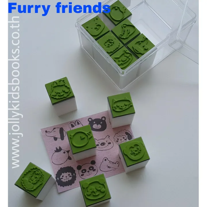 Stamp Furry set ตรายางขนาด 2 ซม จำนวน 12 ชิ้น | Lazada.co.th