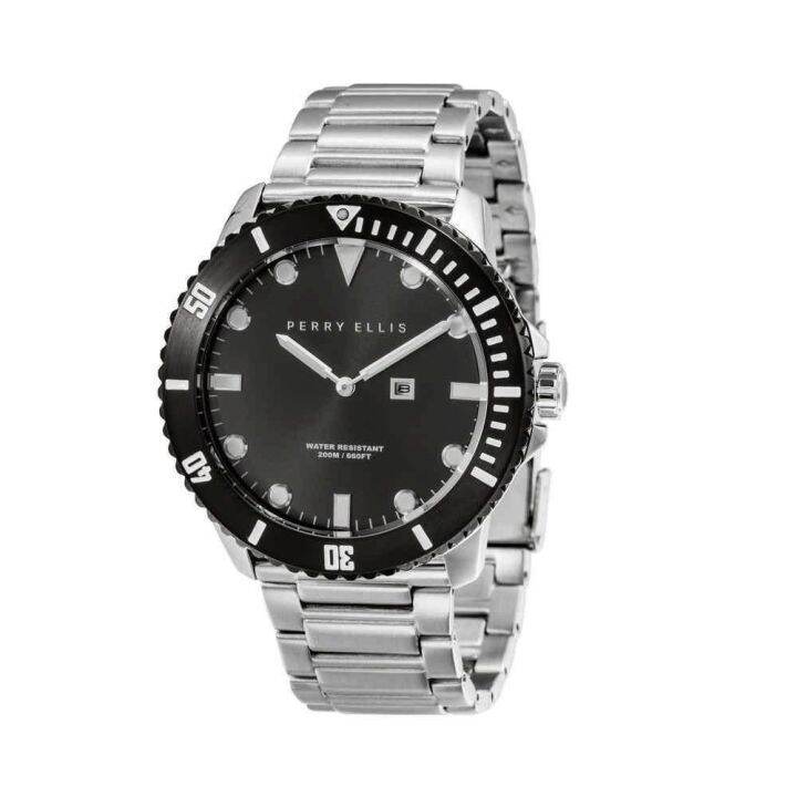 Perry Ellis Deep Diver Men 46mm Quartz Stainless Steel Watch 02005-02 ...