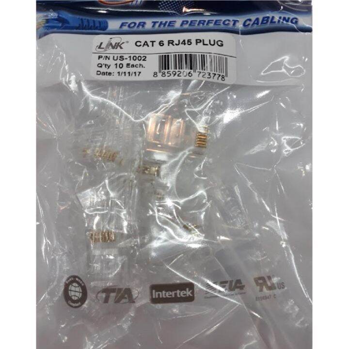 หัวแลน LINK (US1002) Plug- RJ45 CAT6 หัวสายแลน (10 หัว/ถุง) | Lazada.co.th