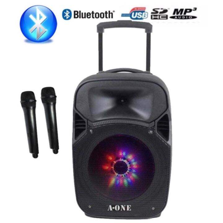 A-ONE MUSIC ตู้ลำโพงขยายเสียงเคลื่อนที่12นิ้ว BLUETOOTH/ USB +ไมค์ลอย ...