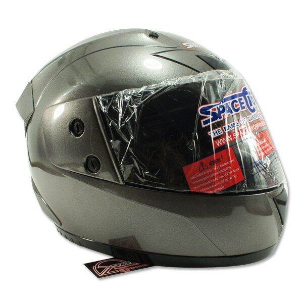 SPACE CROWN หมวกกันน็อค หุ้มคาง รุ่น FIGHTER (สีเทา) | Lazada.co.th