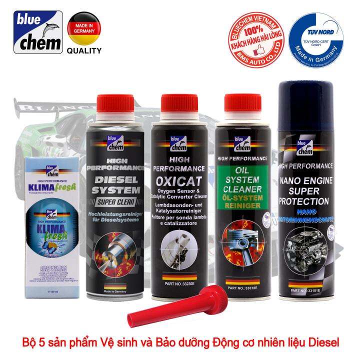Bộ 5 sản phẩm Bluechem Làm sạch và Bảo vệ Động cơ CommonRail-Diesel ...