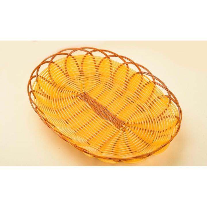 Rổ nhựa giả mây hình oval đường kính 24cm | Lazada.vn